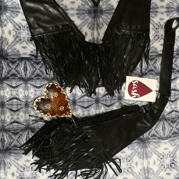 Sash | Bags | Sash Crossbody Bag Genuine Leather Fringe Purse For Women ...